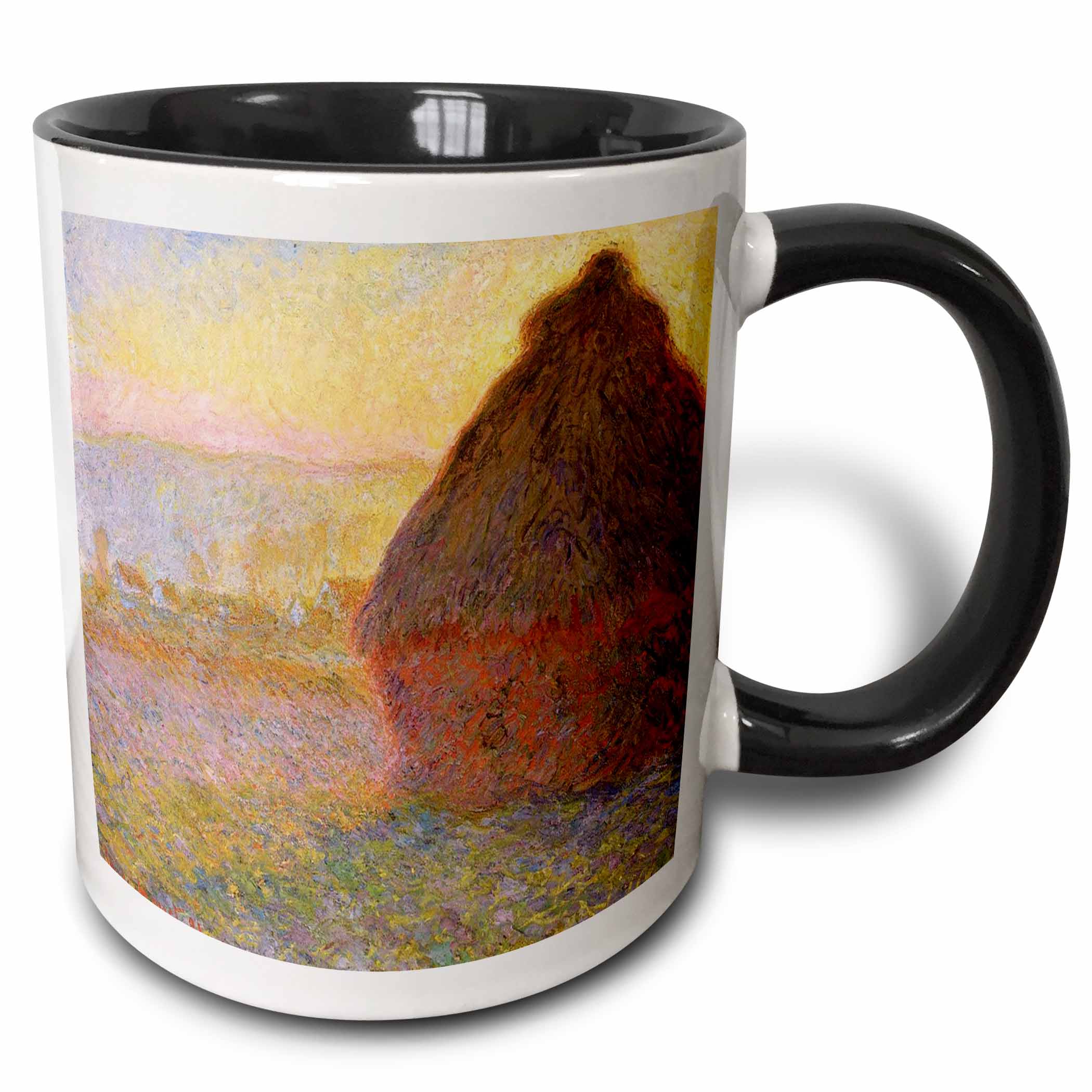 Famous Monet Painting Graystacks 1891 11oz Two-Tone Black Mug mug-61806 ...