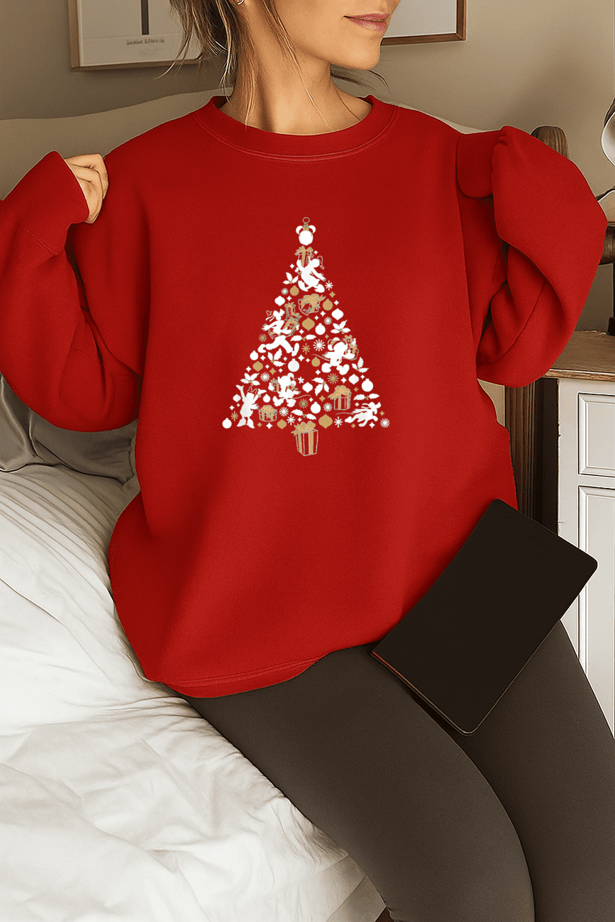 Famous Mouse And Friends Christmas Tree Holiday Cartoon Vibe Sweatshirt ...