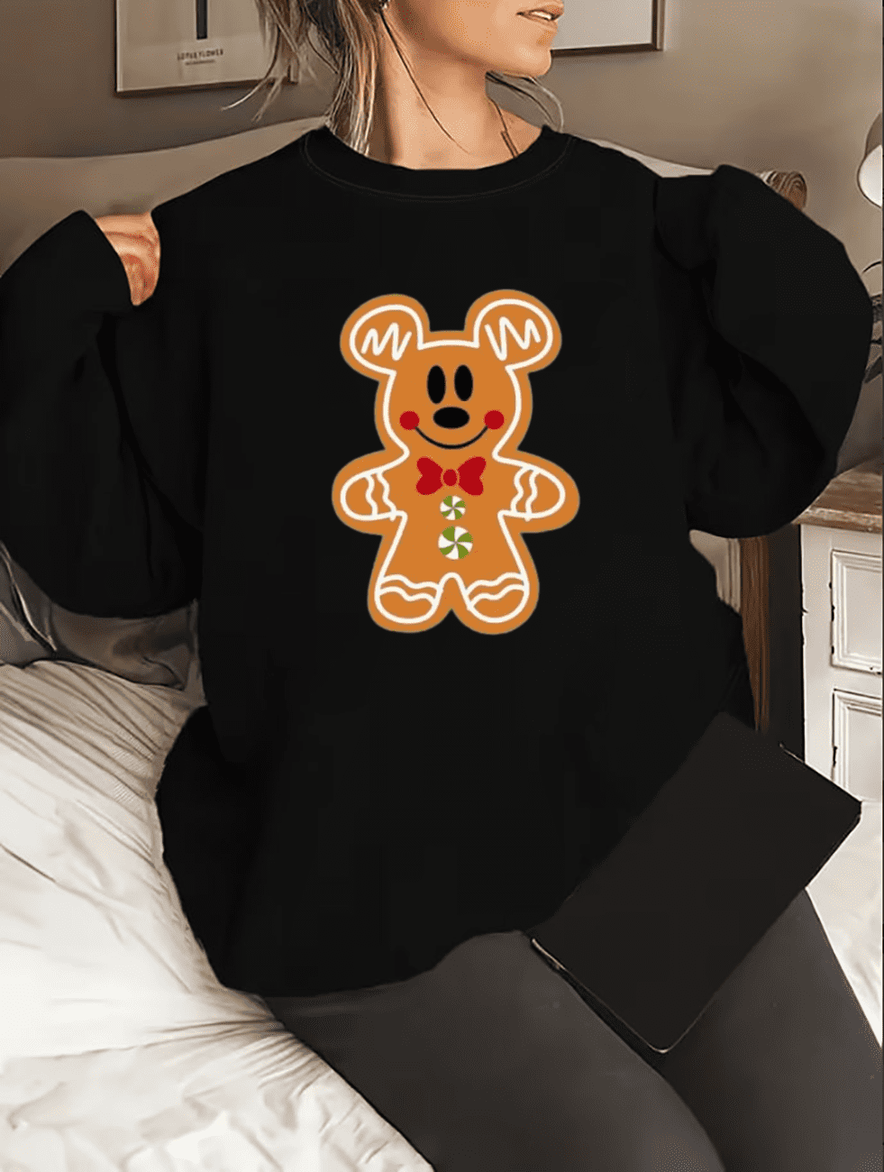 Famous Mouse Gingerbread Christmas Holiday Graphic Themed Sweatshirt ...
