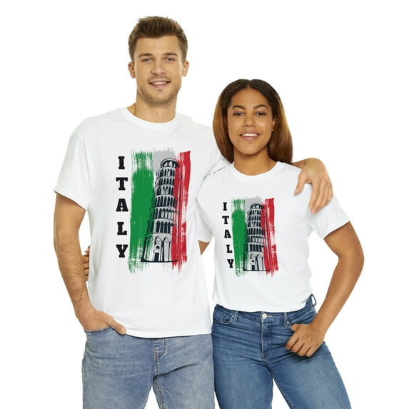 Famous Places and building Italy Pisa Tower Unisex Heavy Cotton Tee ...