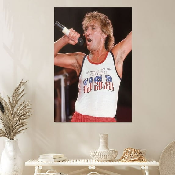 Famous Rock Singer ROD STEWART Photo Blues Music Print Celebrity Poster ...