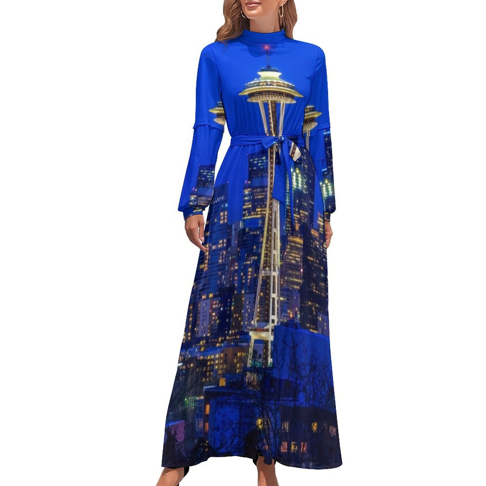 Famous Space Needle in Seattle at sunset Long Dress birthday dress for ...