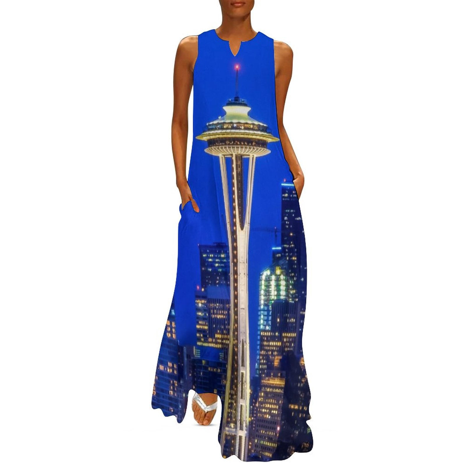 Famous Space Needle in Seattle at sunset Long Dress summer dress for ...