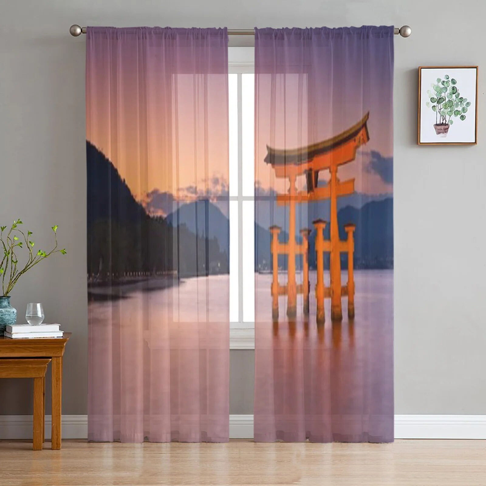 Famous Torii Gate Of The Itsukushima Shrine On Miyajima Chiffon Sheer ...