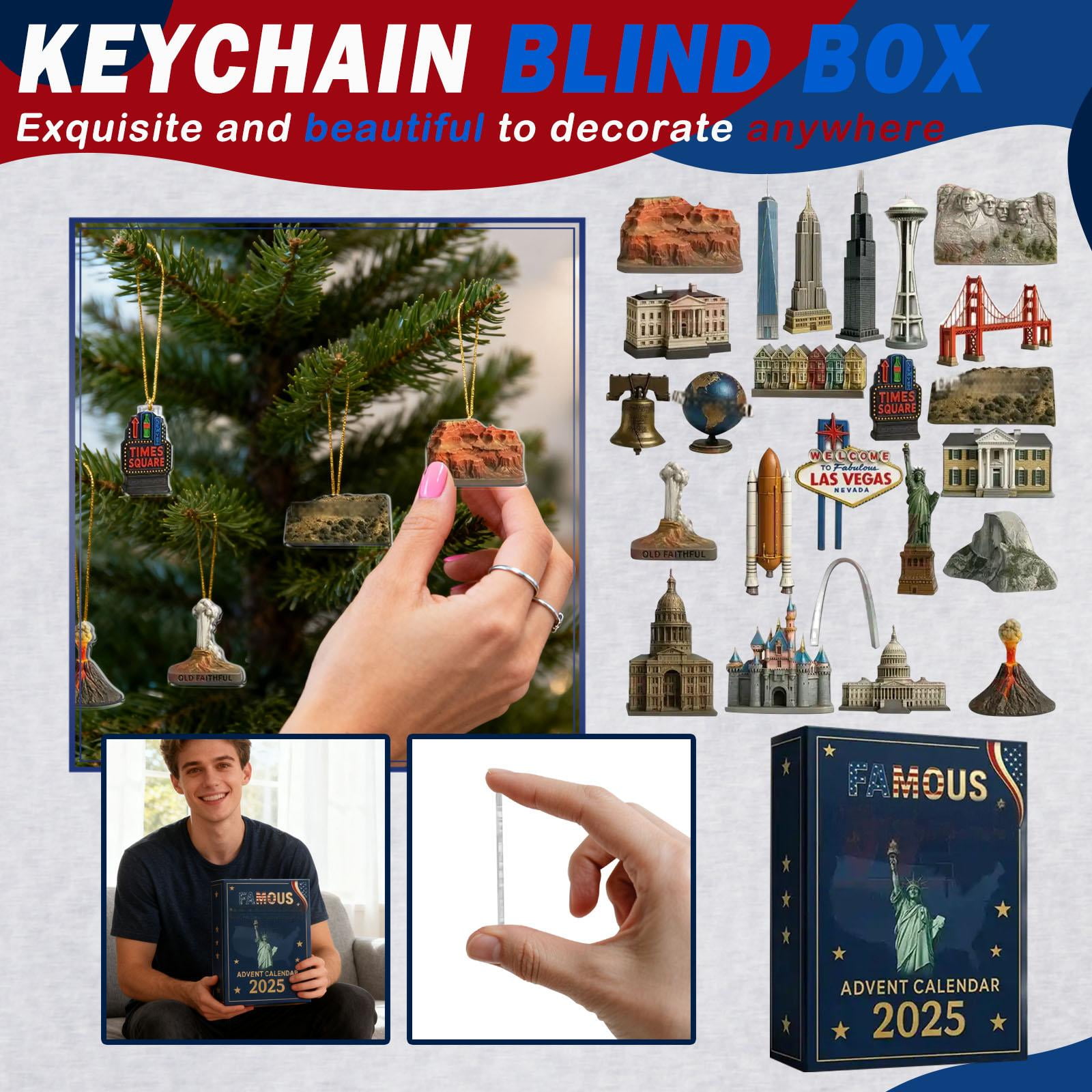 Famous U.S. Landmarks Advent Calendar 2025, 24 Days Christmas Countdown ...