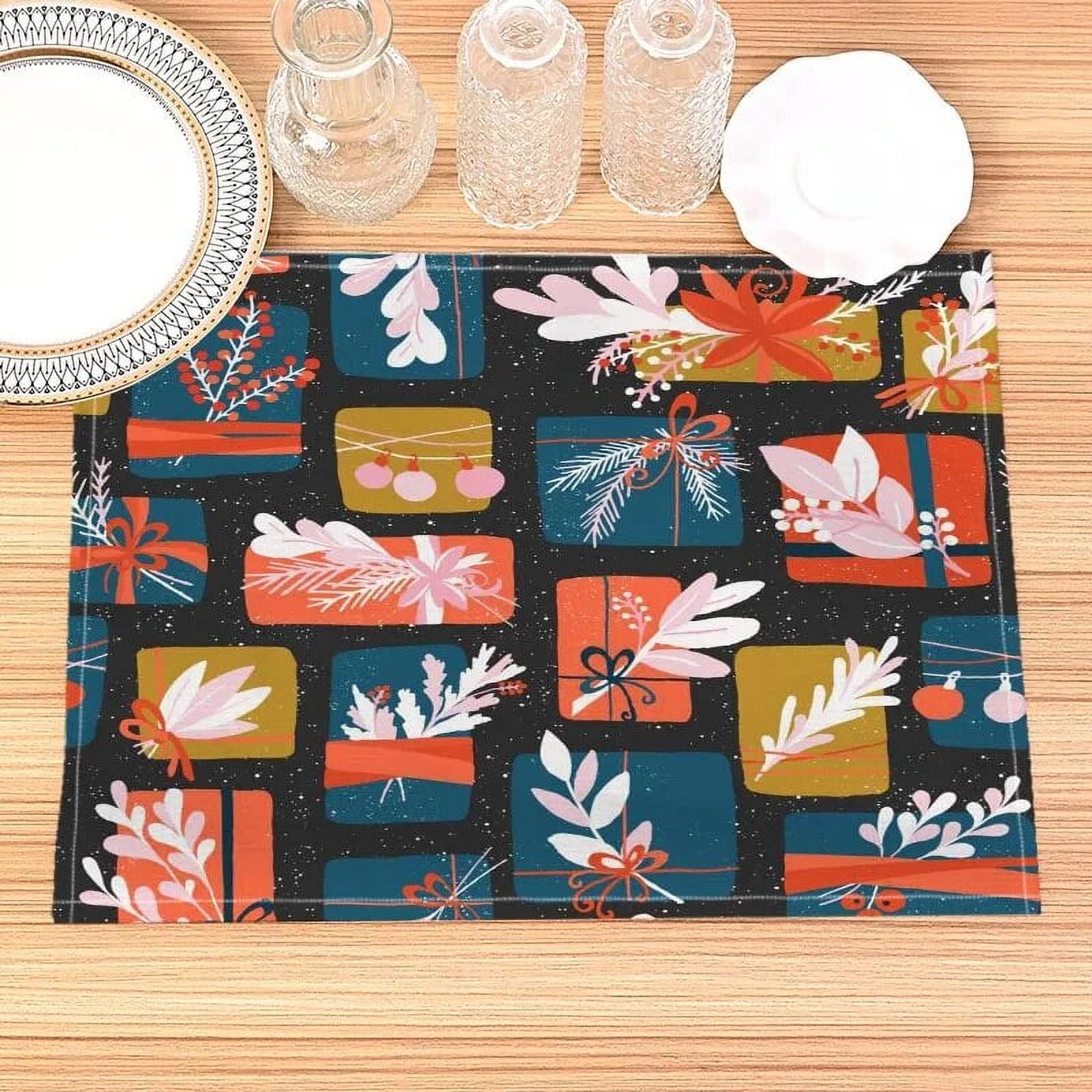 Famous ic Flowers Pattern Placemat Cotton Linen Fabric Table Mats ...