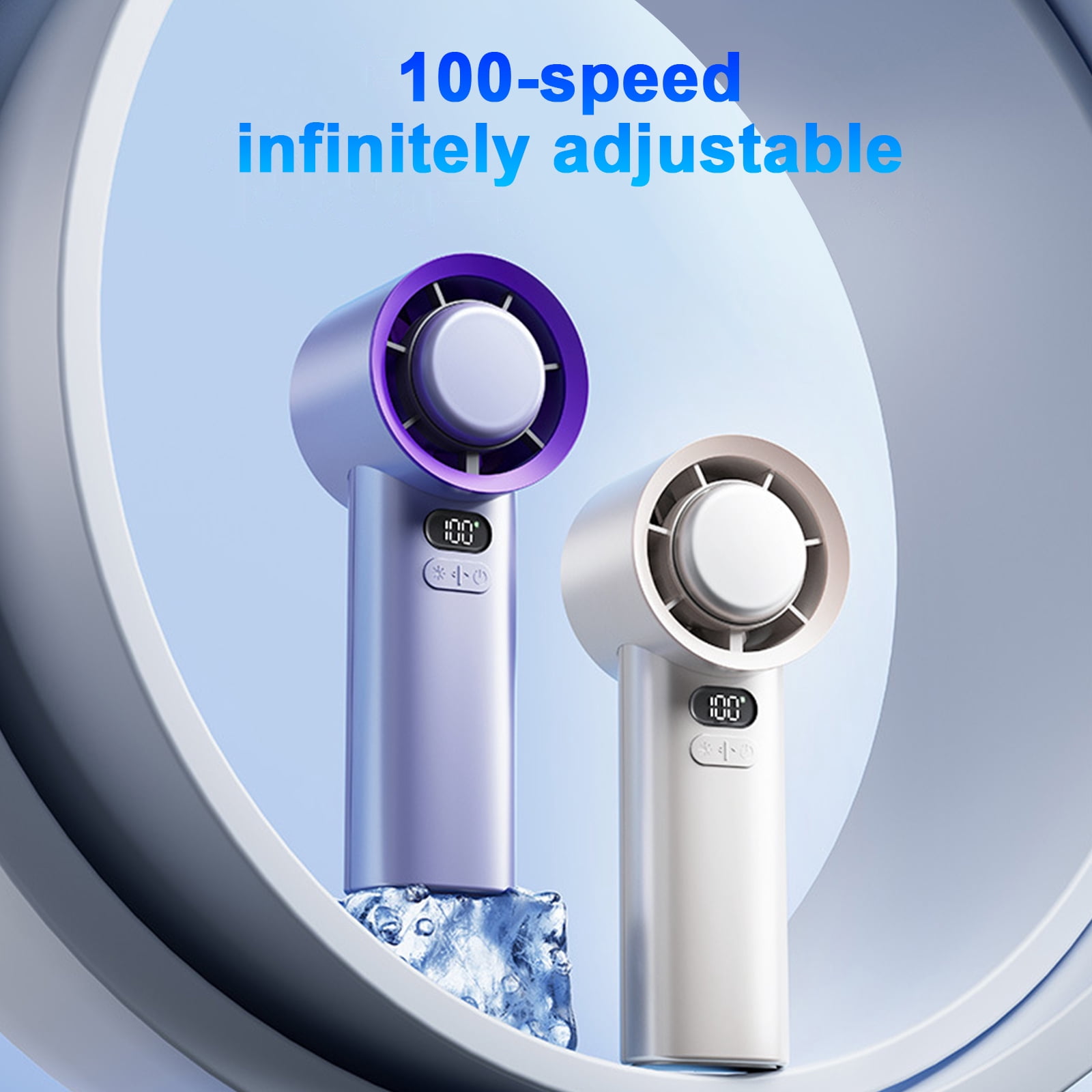 Fan,5000mah Battery Infinite Display Wind Lcd Display Wind Speed Turbo ...