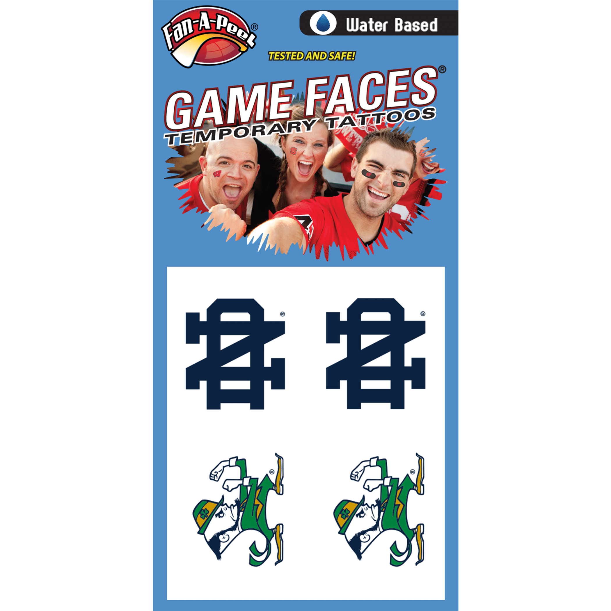 Fan-A-Peel / Gamesfaces Water Tattoos[ Notre Dame (CF59R NOTRE DAME ...