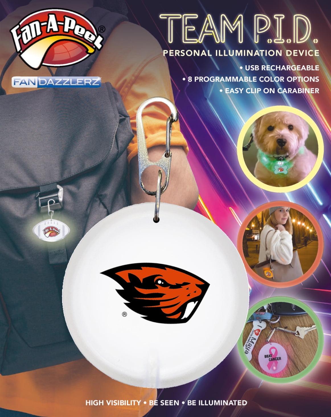 Fan-A-Peel Oregon State Personal Illumination Device - Wearable High ...