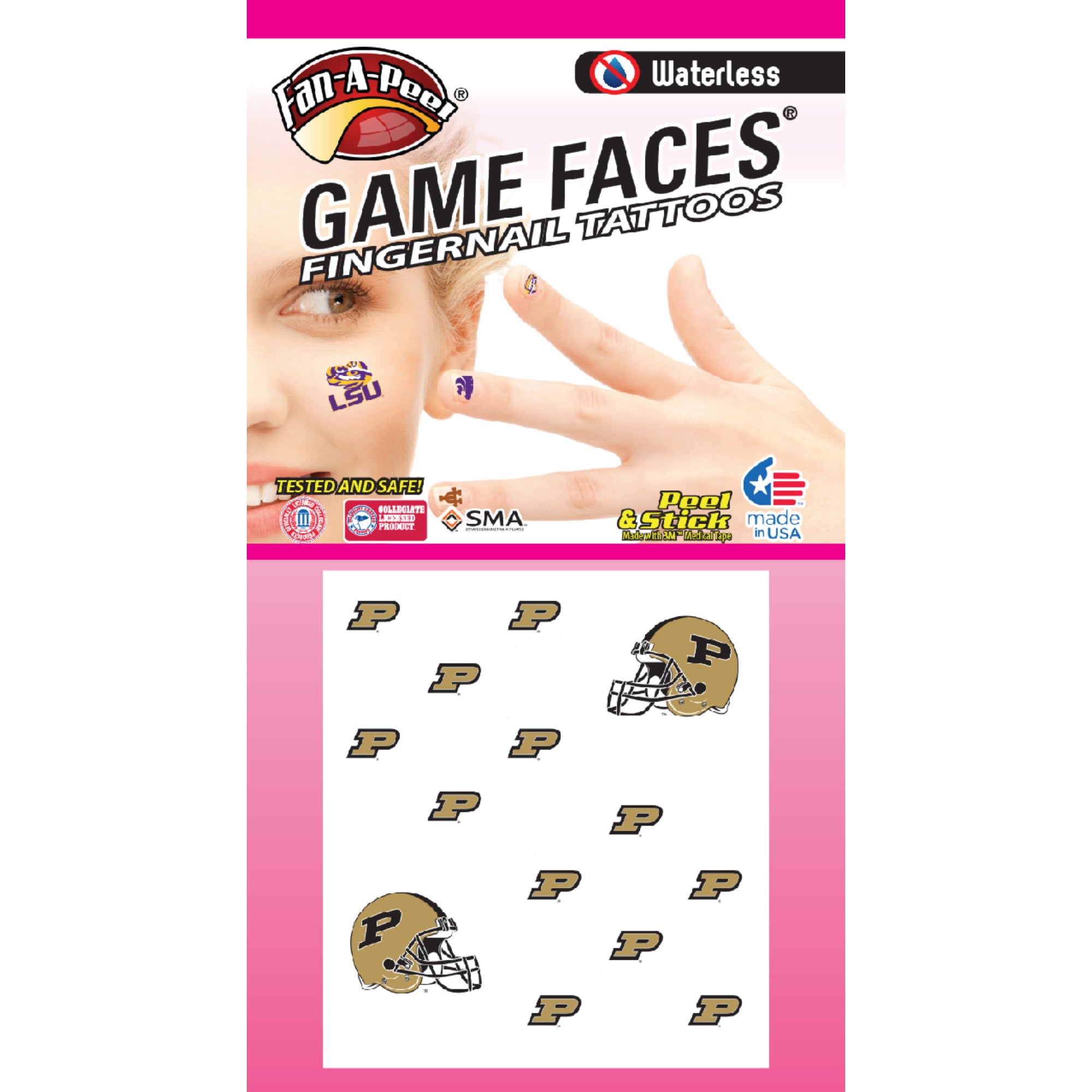 Fan-A-Peel Purdue Fingernail Temporary Tattoos - Officially Licensed ...
