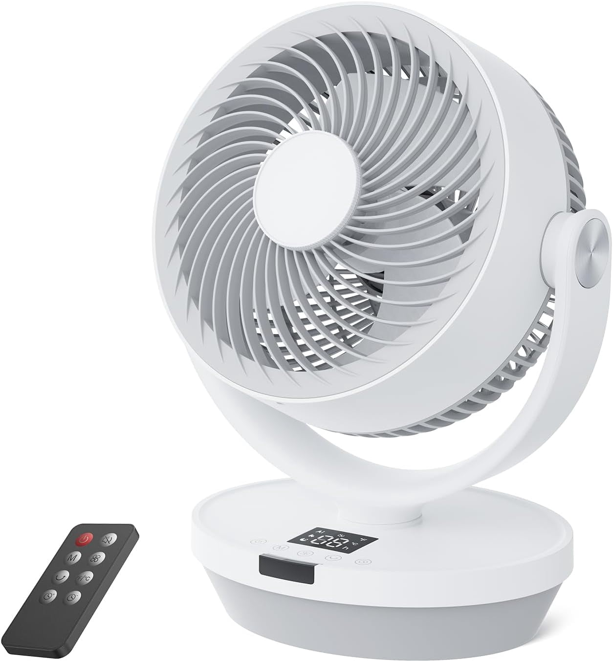 Fan for Bedroom, 13" Air Fans with Remote, 120°Vertical Manual +90 ...
