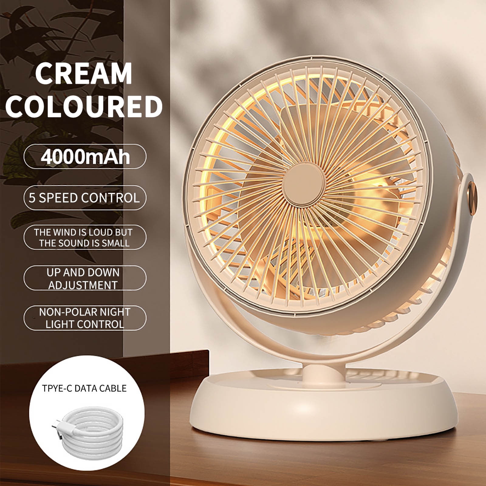Fan for Bedroom, Desk Air Circulator Fan, 9.8*8.1 Inch Table Fans for ...