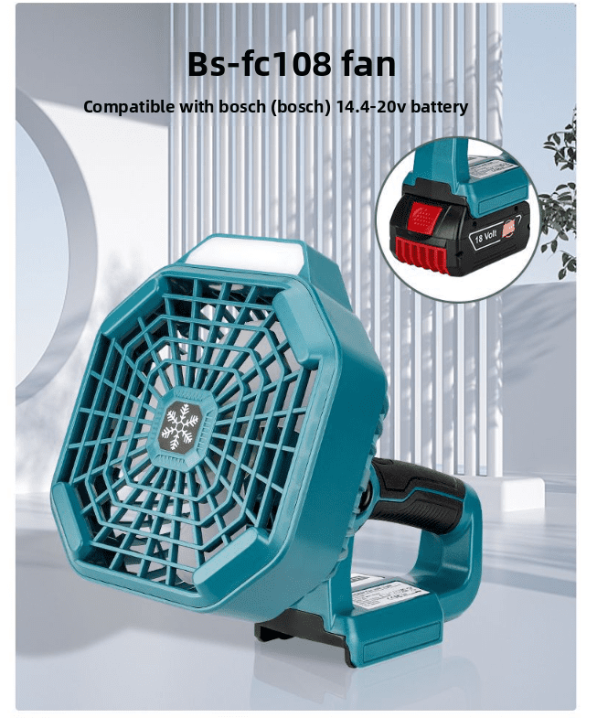 Fan for Bosch 18V Battery, Portable Fan with Remote, LED Light, USB-A ...