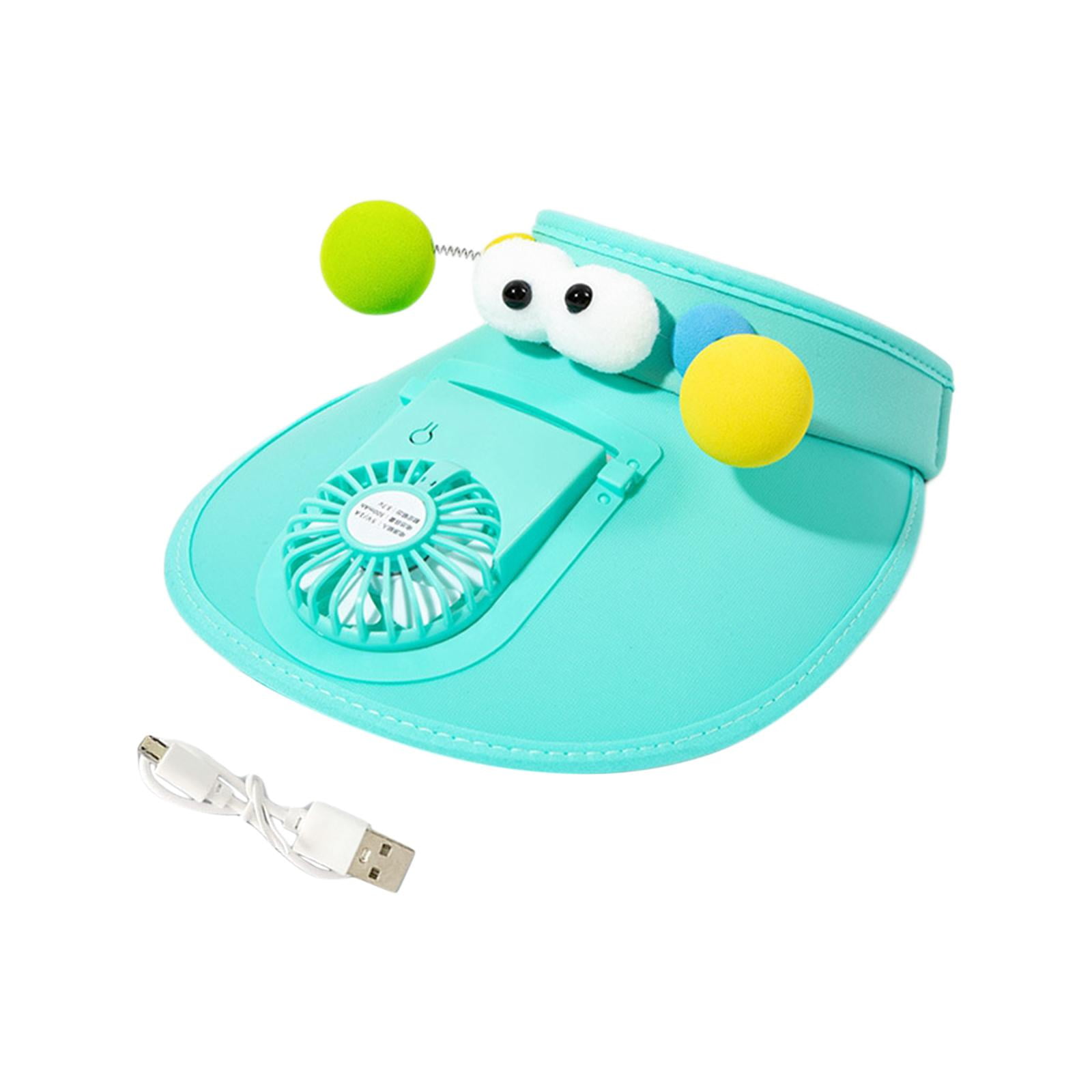 Fan Cap Sunscreen Hats 3 Speeds USB Charging Cartoon Outdoor Fan ...