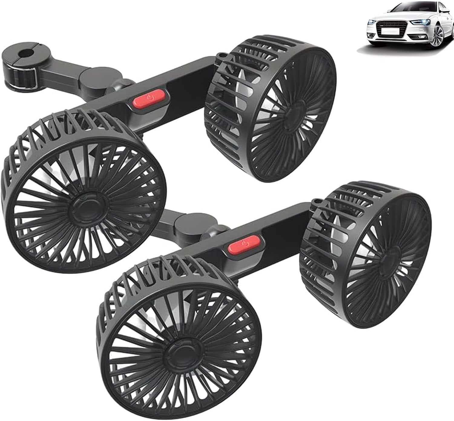 Fan for Car Back Seat, 2025 New Dual Head Car Fans That Blow Cold Air ...