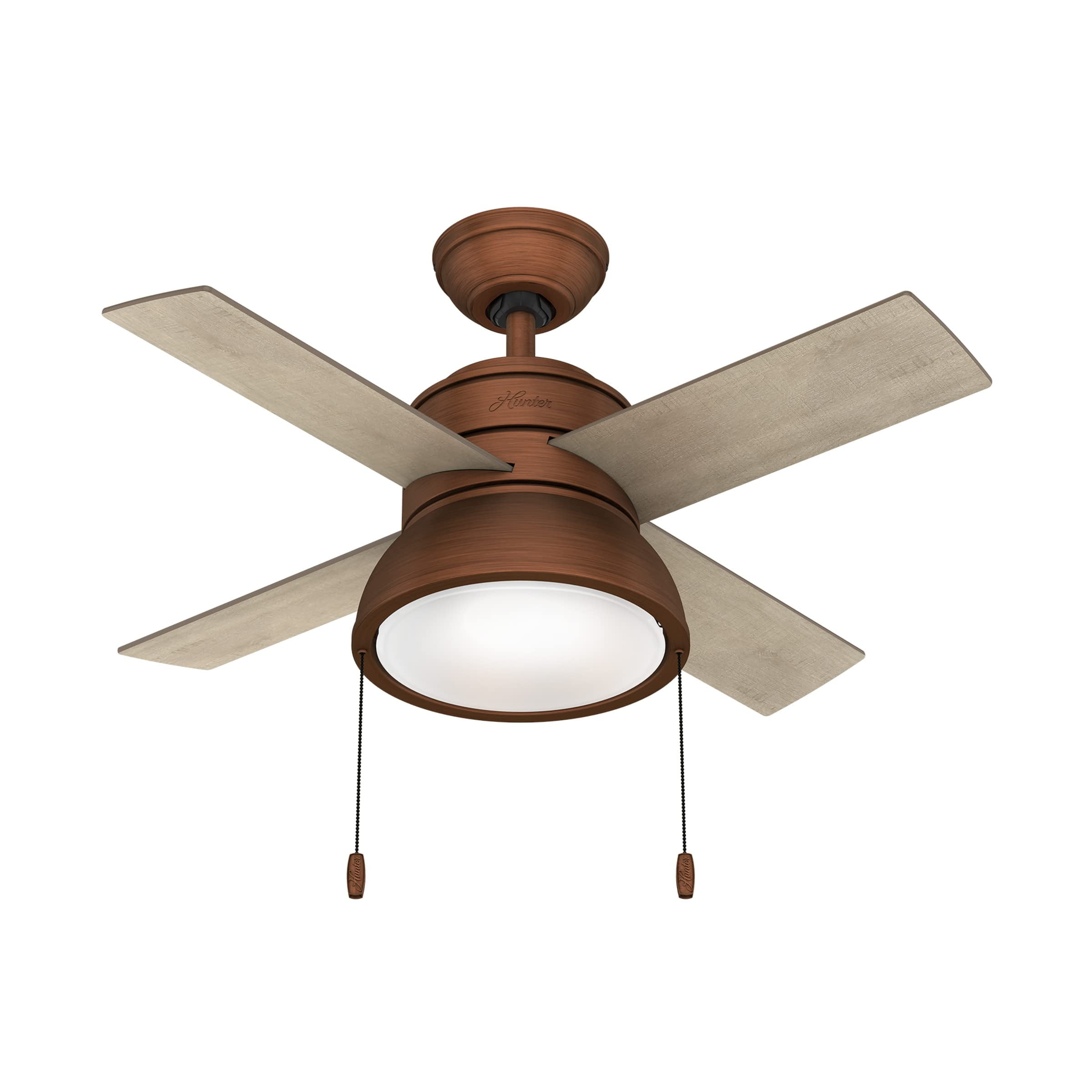 Fan Company 51042 Loki 36 Inch Ceiling Fan, Weathered Copper, LED Light ...