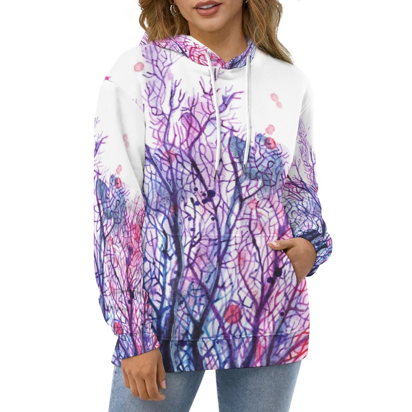 Fan Coral-Purple Hoodie Sweatshirts Women Pullover Girl Hoodie ...