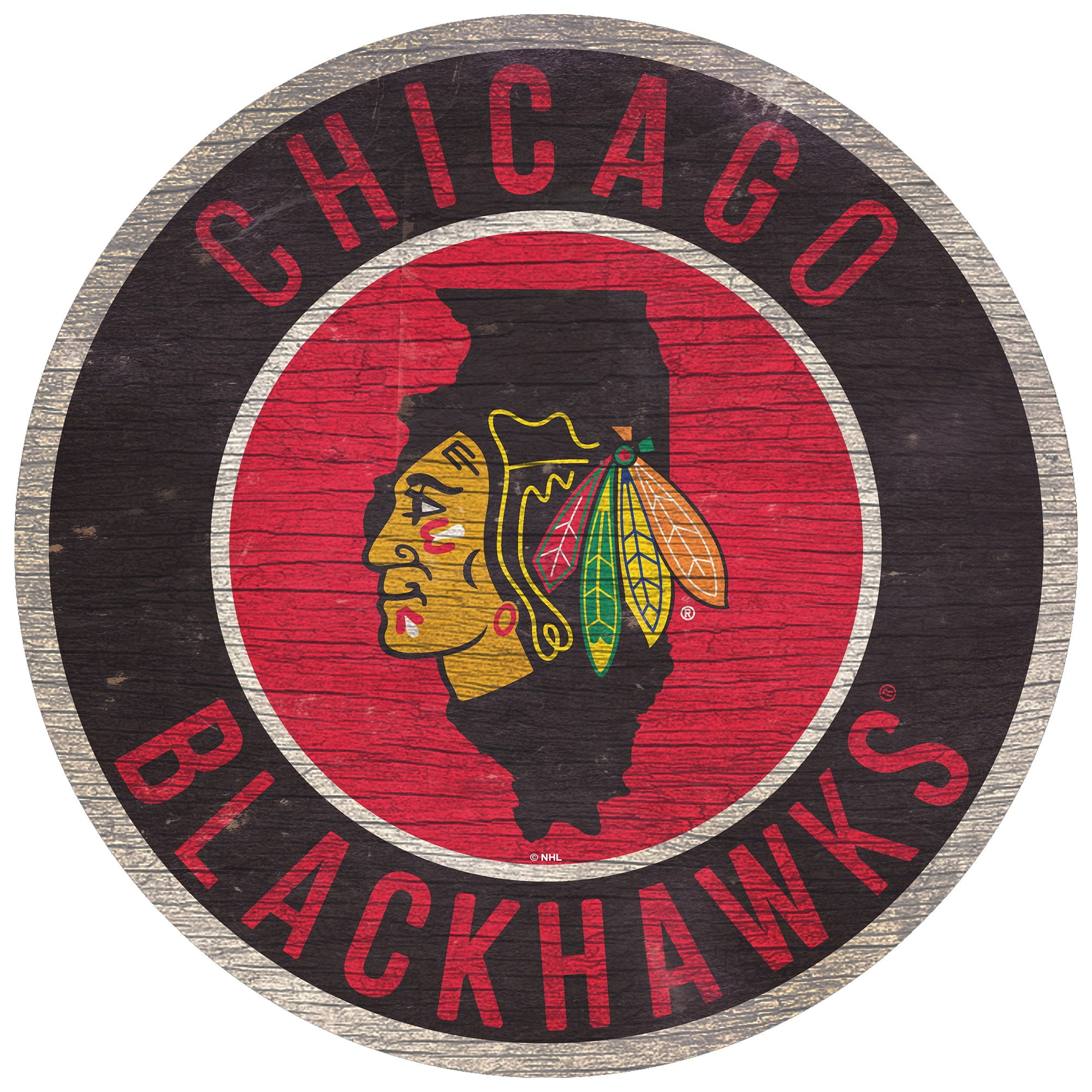 Chicago Blackhawks 12'' State Circle Sign - Walmart.com