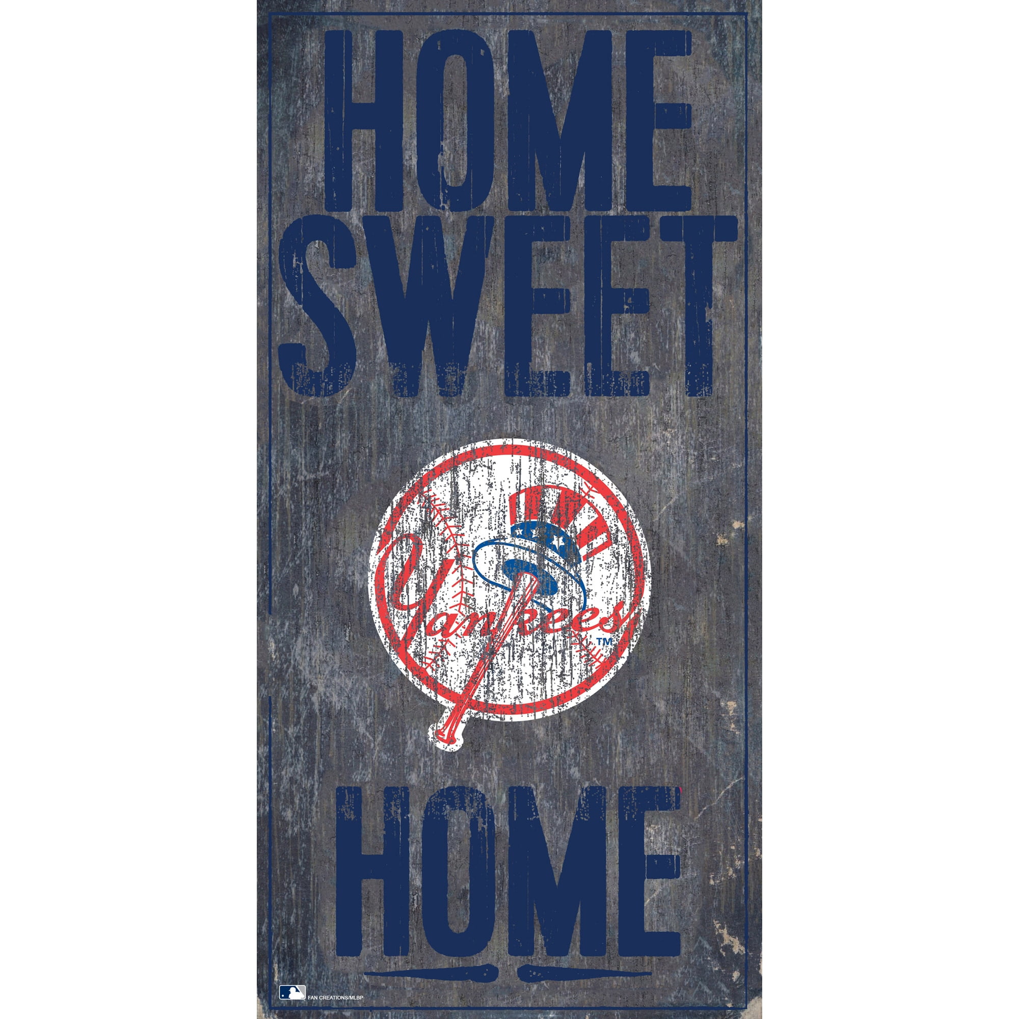 New York Yankees 6'' x 12'' Home Sweet Home Sign - Walmart.com