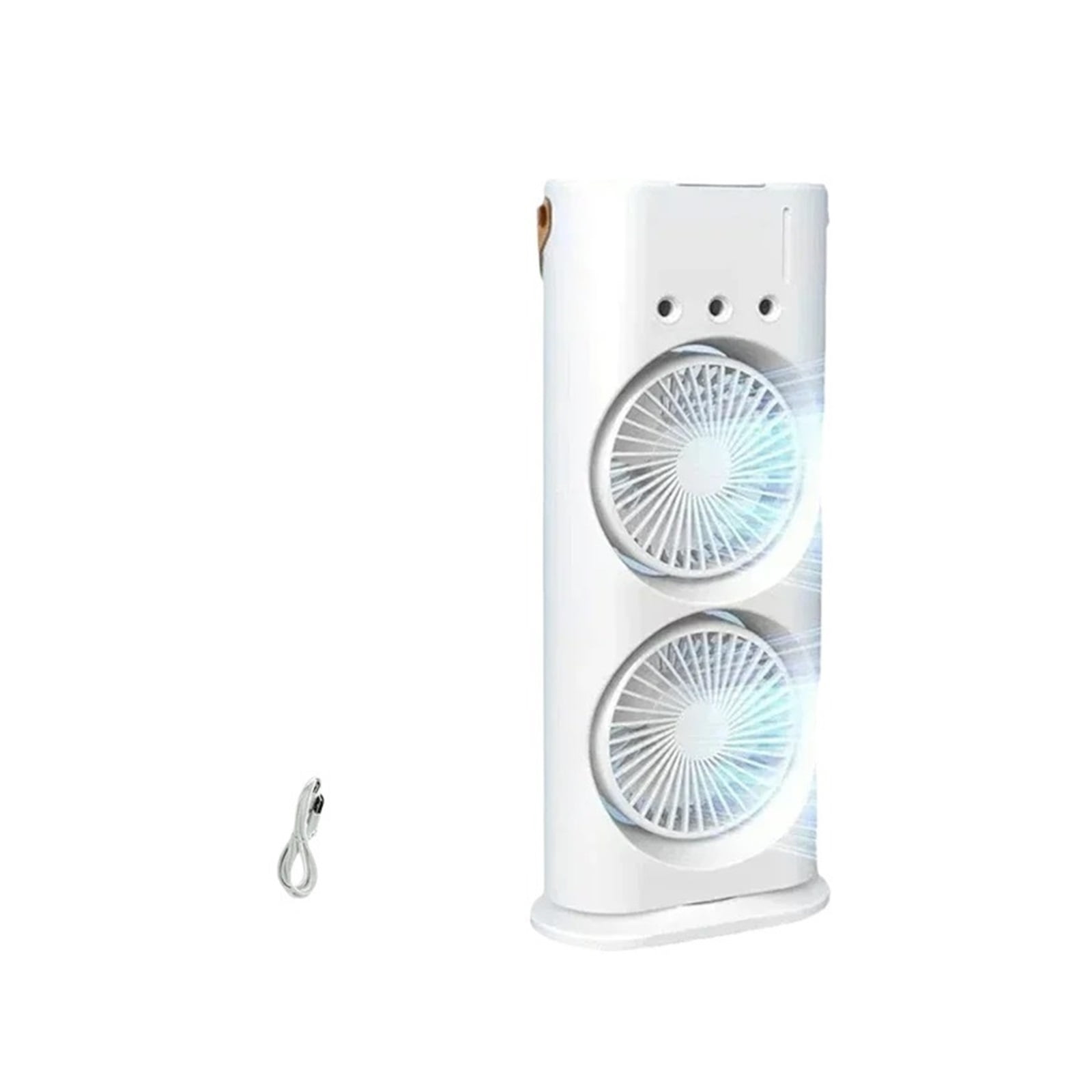 Fan Double-Headed Spray Air Conditioner Fan 3 Speeds Rechargeable USB ...