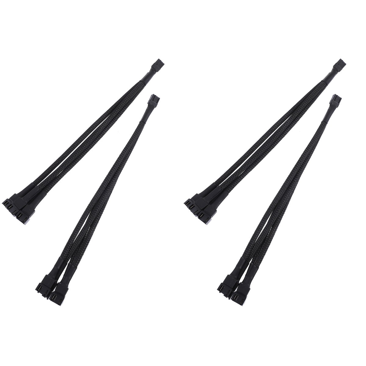 Fan Extension Cord 4 PCS Braided Y Splitter Converter for ATX Case ...