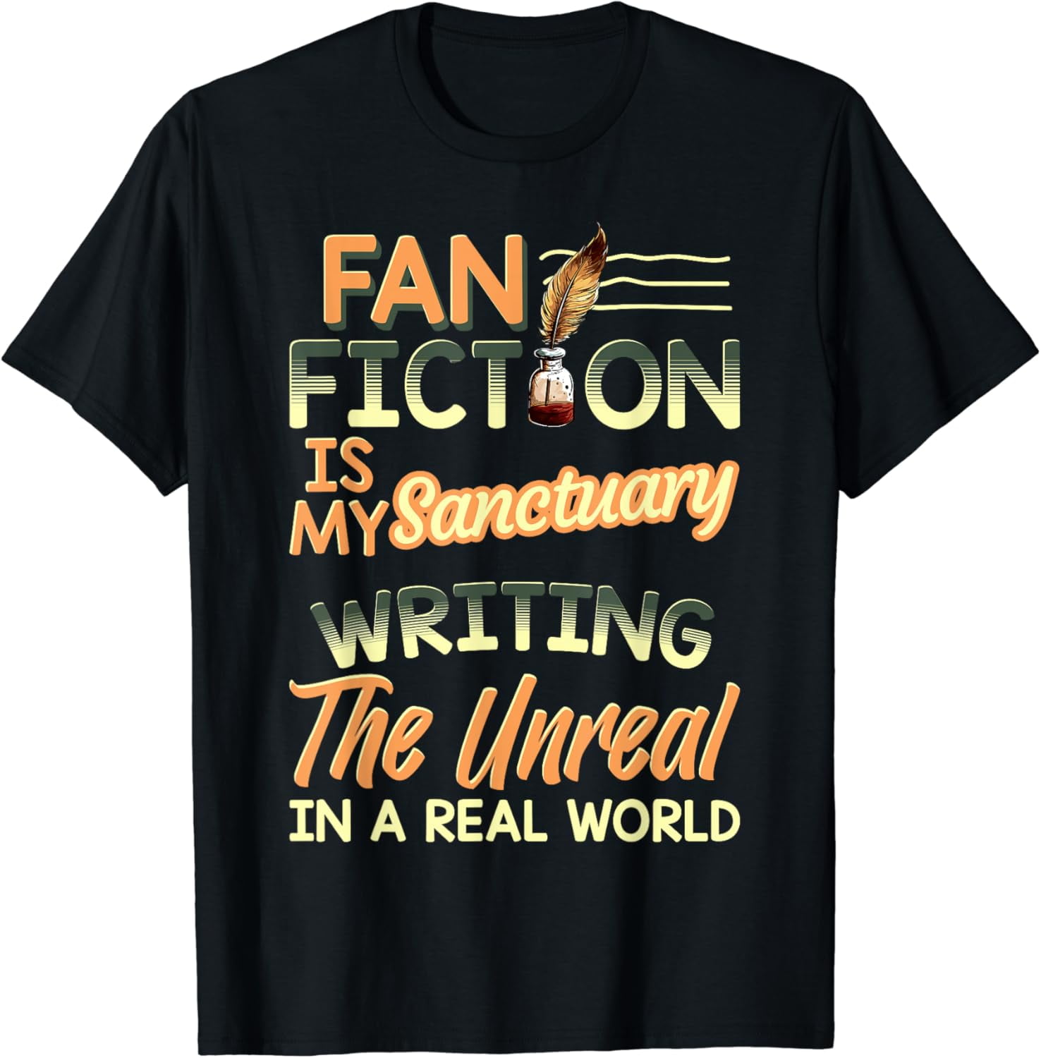 Fan Fiction is My Sanctuary Writing the Unreal in Real World T-Shirt ...