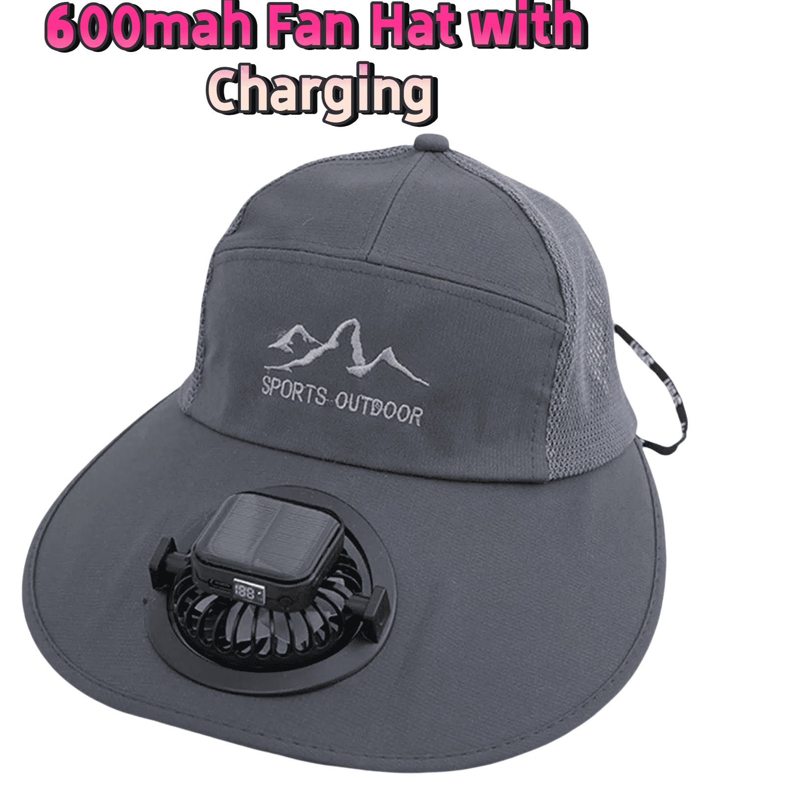 Fan Hat with Solar Charging Solar Fan Hat with Wide-brimmed Design Dual ...