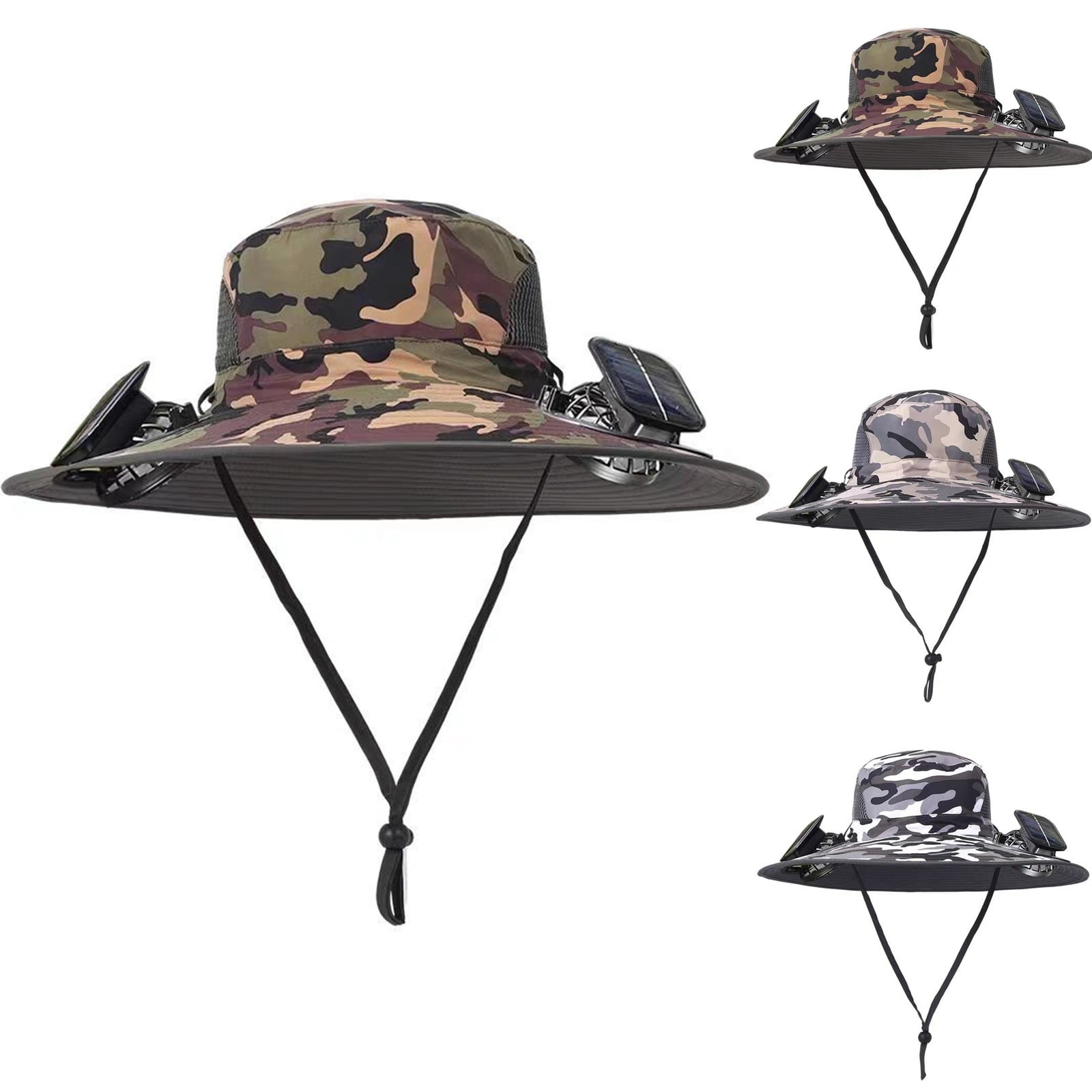 Fan Hats for Men - Solar Powered Fan Hat with 2 Fans, Hat with Solar ...
