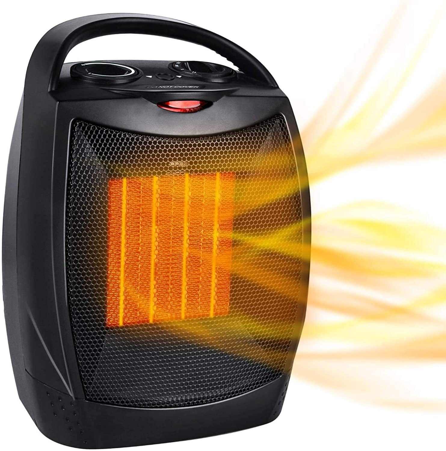 Fan Heater, Thermostat, Temperature Control, 750W/1500W, Black ...