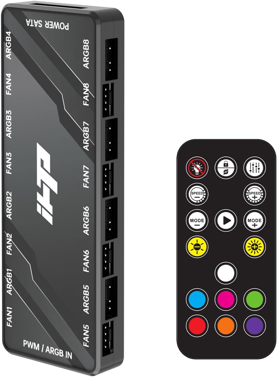 Fan Hub,2 in 1 PWM ARGB Fan hub - 4Pin PWM Hub and 5V 3Pin ARGB Hub ...