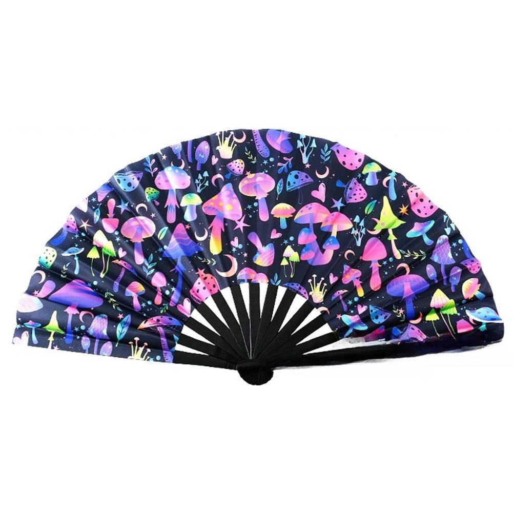 Fan, Large Holographic Folding Handheld Fans for LINE Dancing, Craft ...