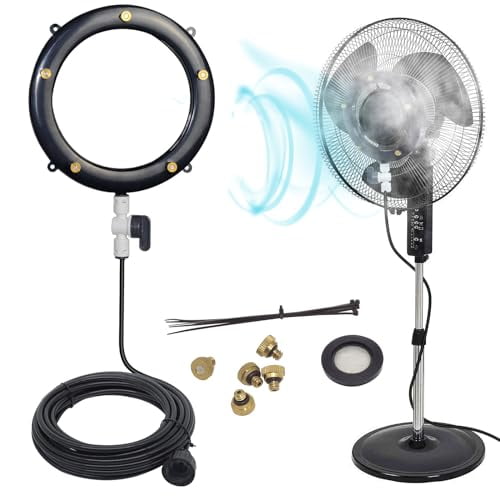 Fan Misting Kit,Fit for Any Outdoor Fan.Fan Misters for Cooling Outdoor ...