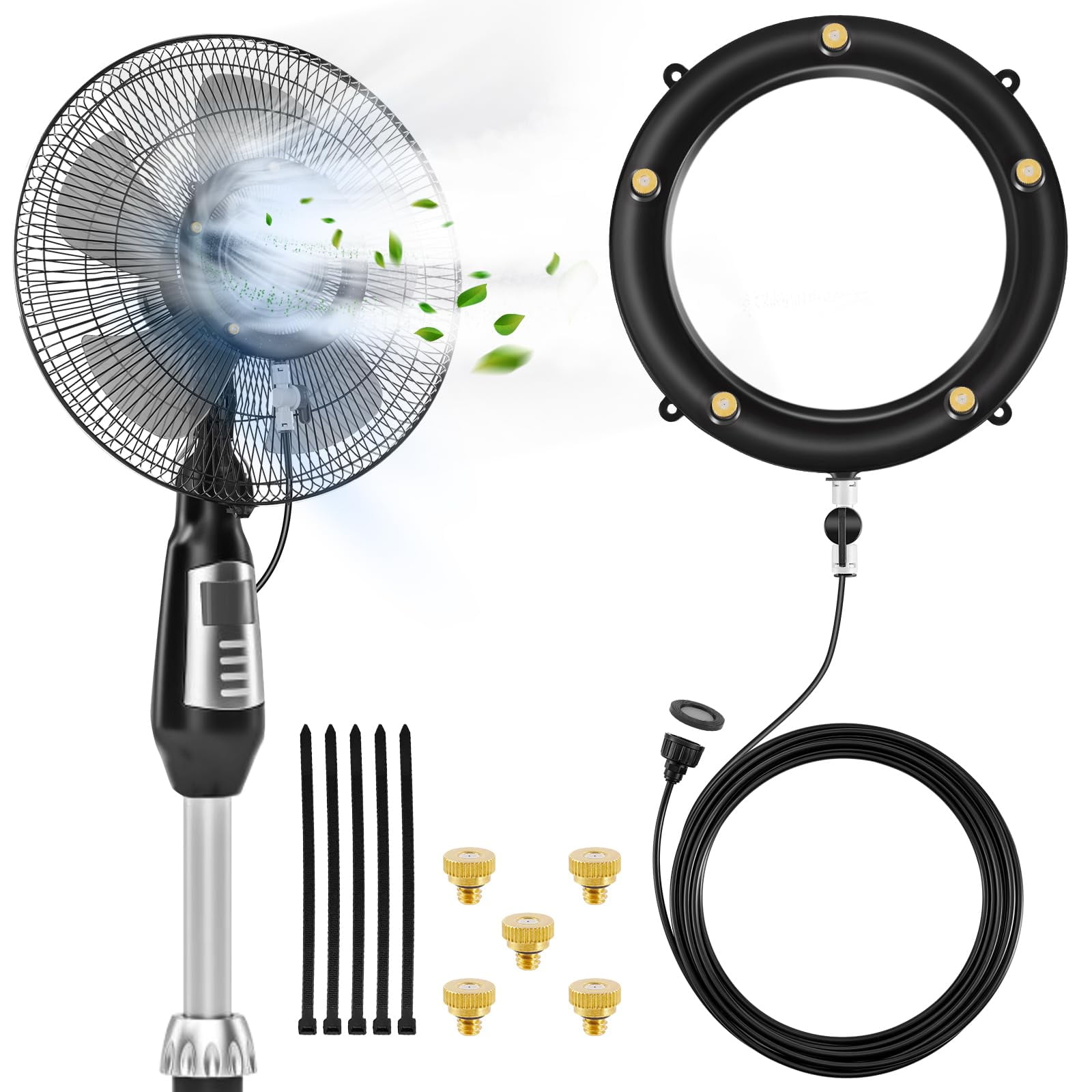 Fan Misting Kit Outdoor, Leak - Resistant Fan Misters for Outside Patio ...