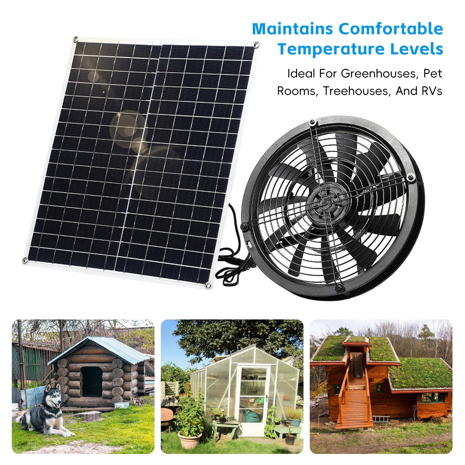 Fan,Rvs And Animals Rpm - Ip65 20w Solar Panel Fan Kit Fan 20w Solar ...