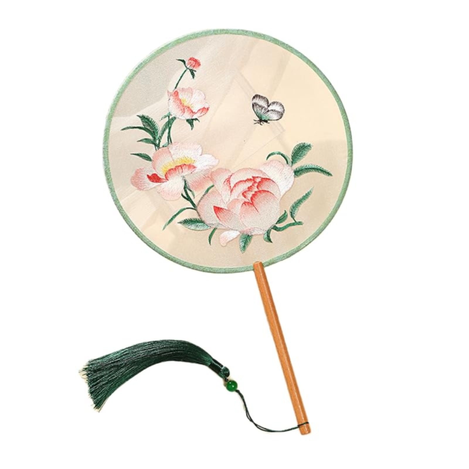 Fan Set Chinese Round Hand Fans with Tassel Hand Circular Fans Double ...