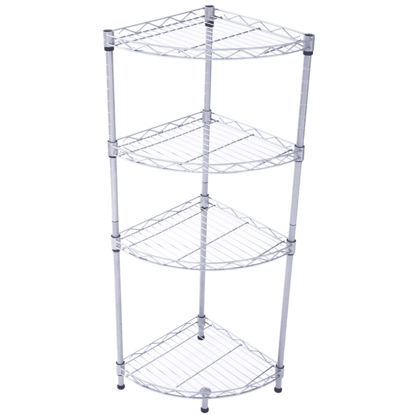 Fan-Shaped 4-Tier Storage Rack, Carbon Steel Shelving Unit w/Tool-Free ...