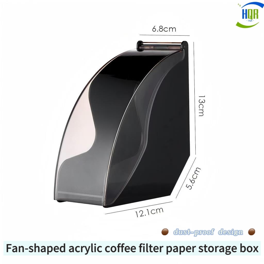 Fan-Shaped Acrylic Coffee Filter Paper Storage Box, Dust-Proof Design ...