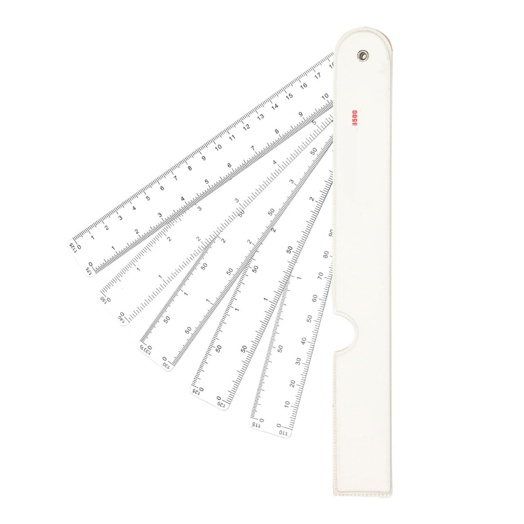 Fan Shaped Architect Engineering Ruler Folding Metric Scale Ruler Clear ...