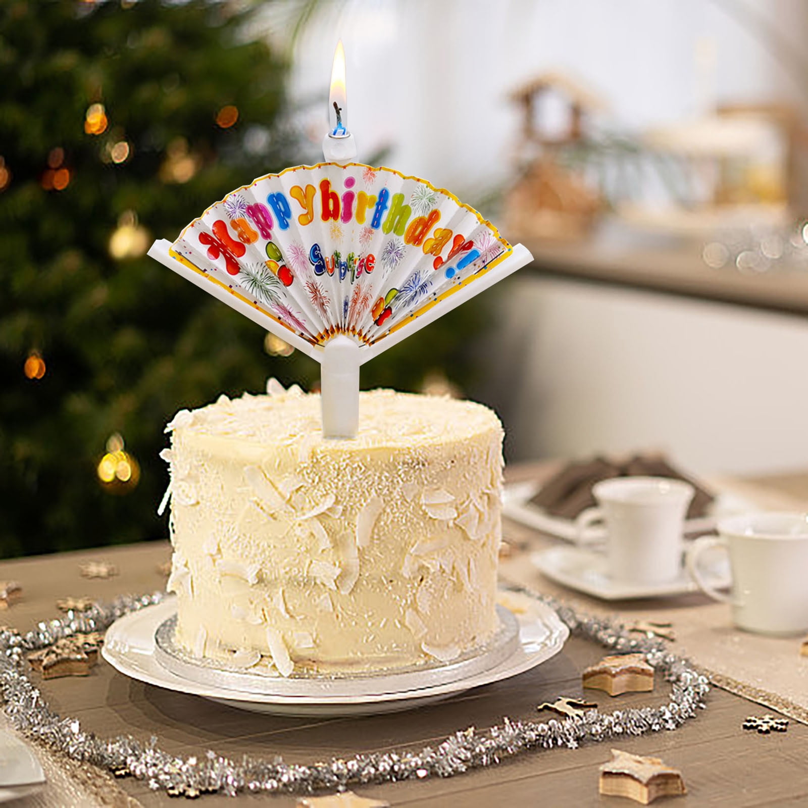 Fan Shaped Birthday Candles Clown Design Children Cake Decoration Party ...