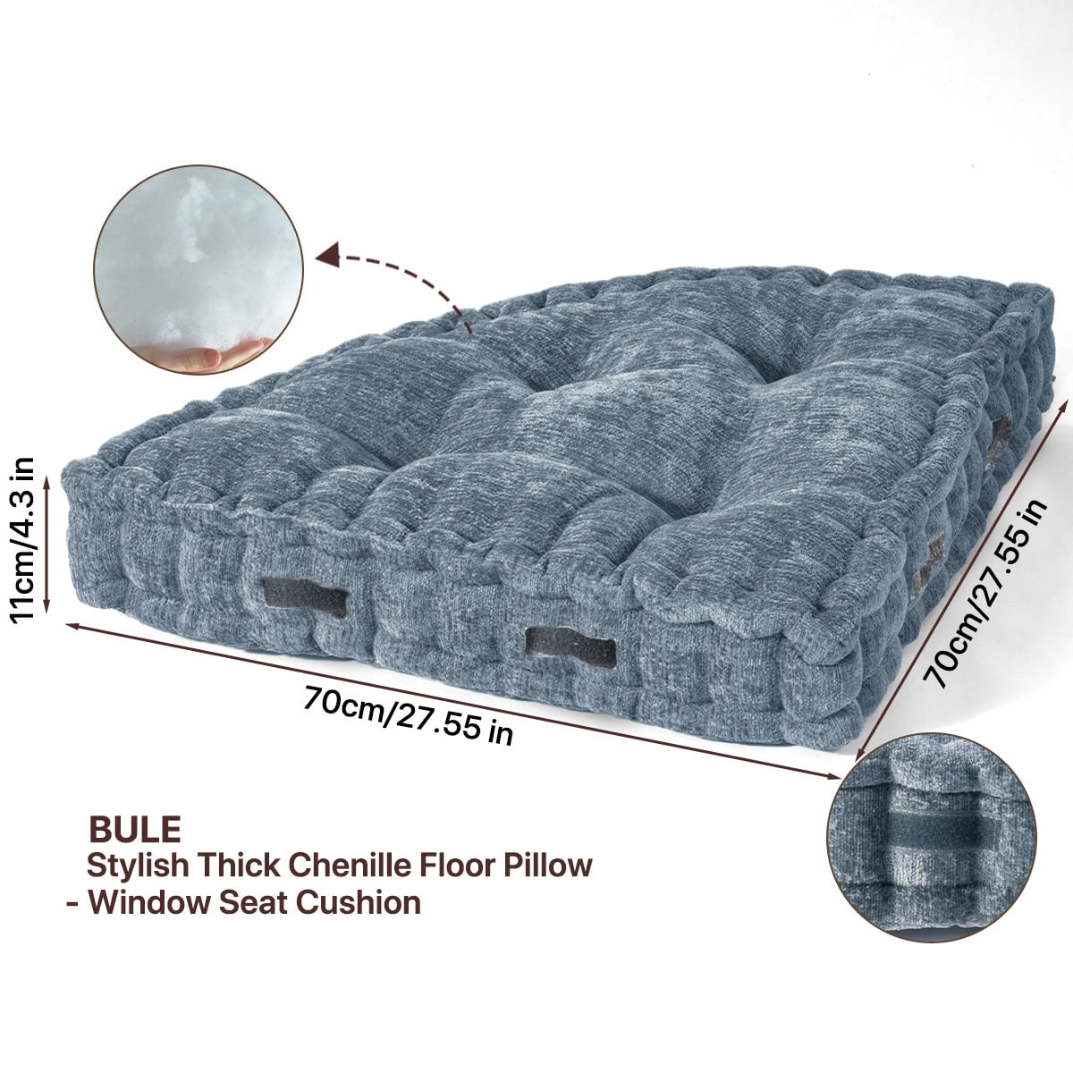 Fan-Shaped Floor Cushion for Adults, Fan Floor Pillow, Meditation ...