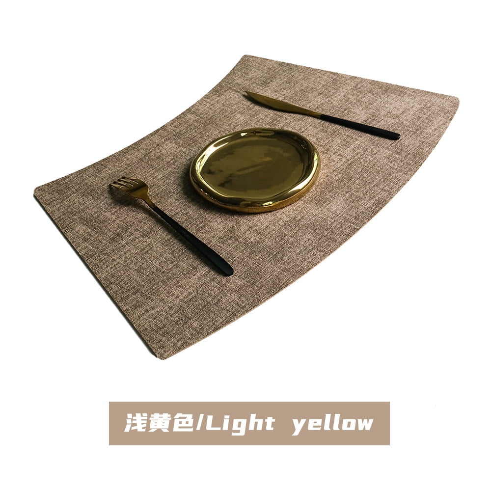 Fan-Shaped Leather Textured Placemat Waterproof Oil-Proof Heat ...