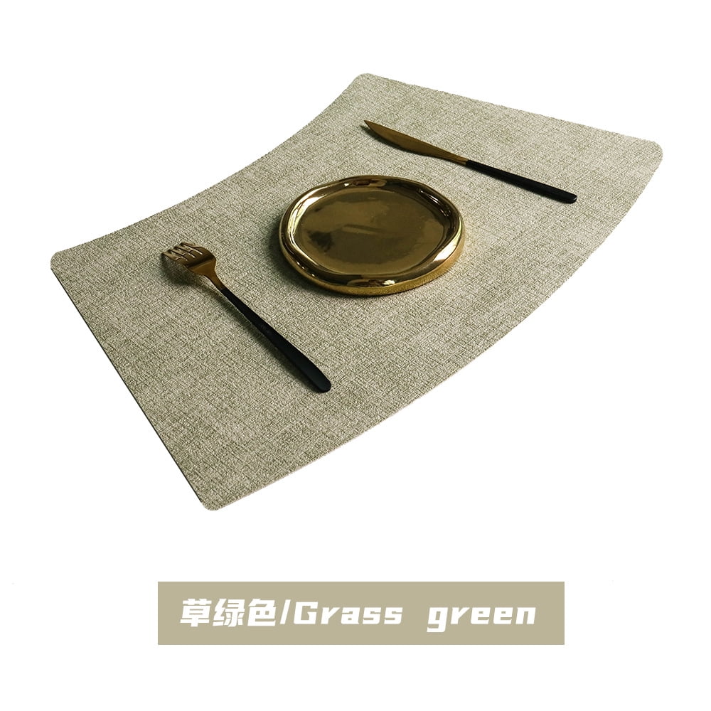 Fan-Shaped Leather Textured Placemat Waterproof Oil-Proof Heat ...