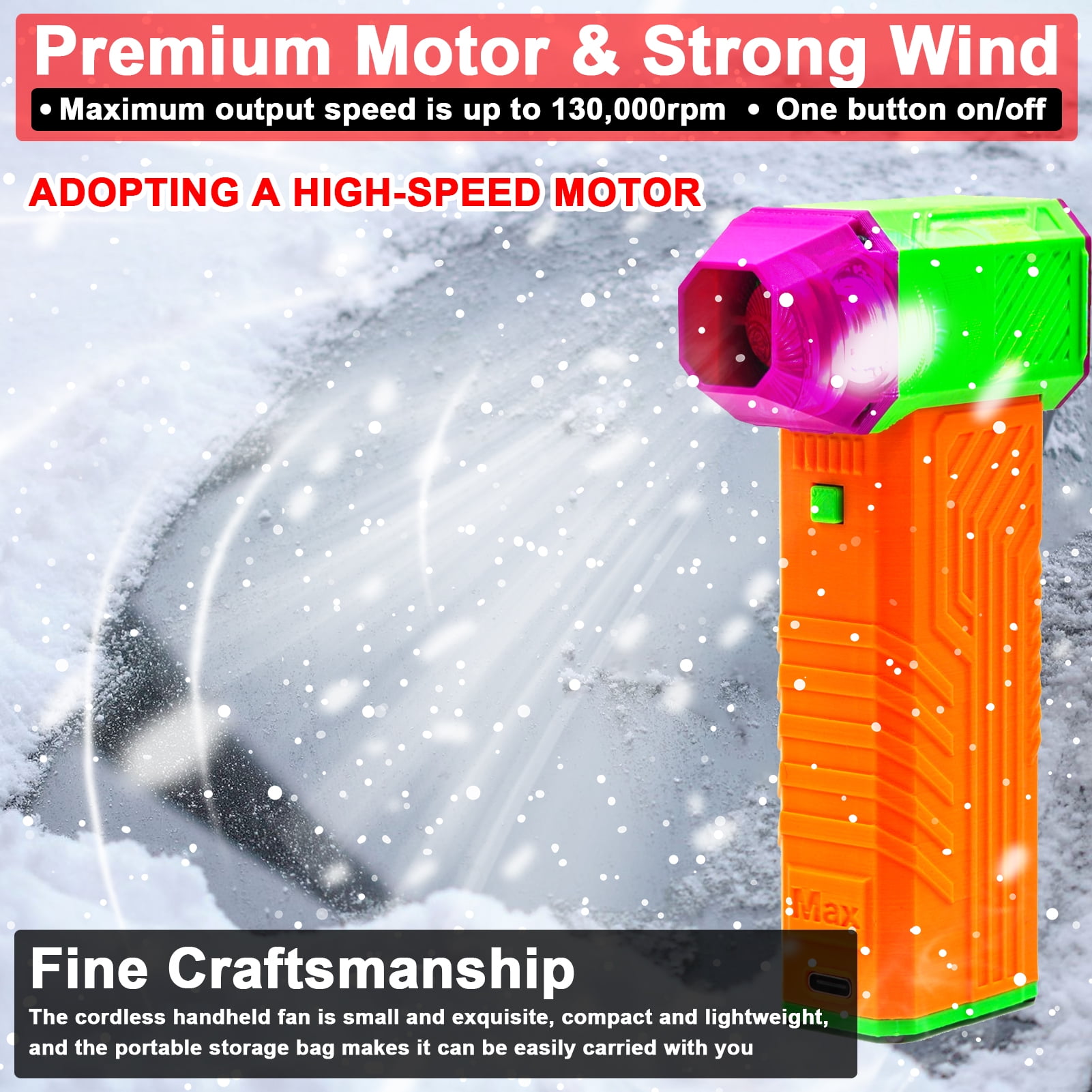 Fan,Speed 52m/s Motor 3 Adjustable Fan Handheld Motor Ducted Duct Fan ...