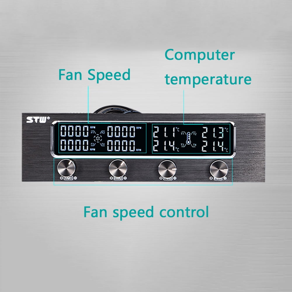Fan Speed Controller, Pc Cpu Pc Cpu 4 Cpu 4 Channel Speed Adjuster Lcd ...