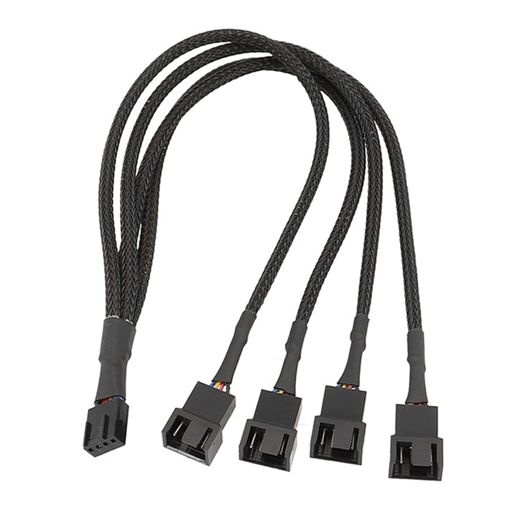 Fan Splitter Cable Sleeved Adapter Computer PC Fan Power Extension ...