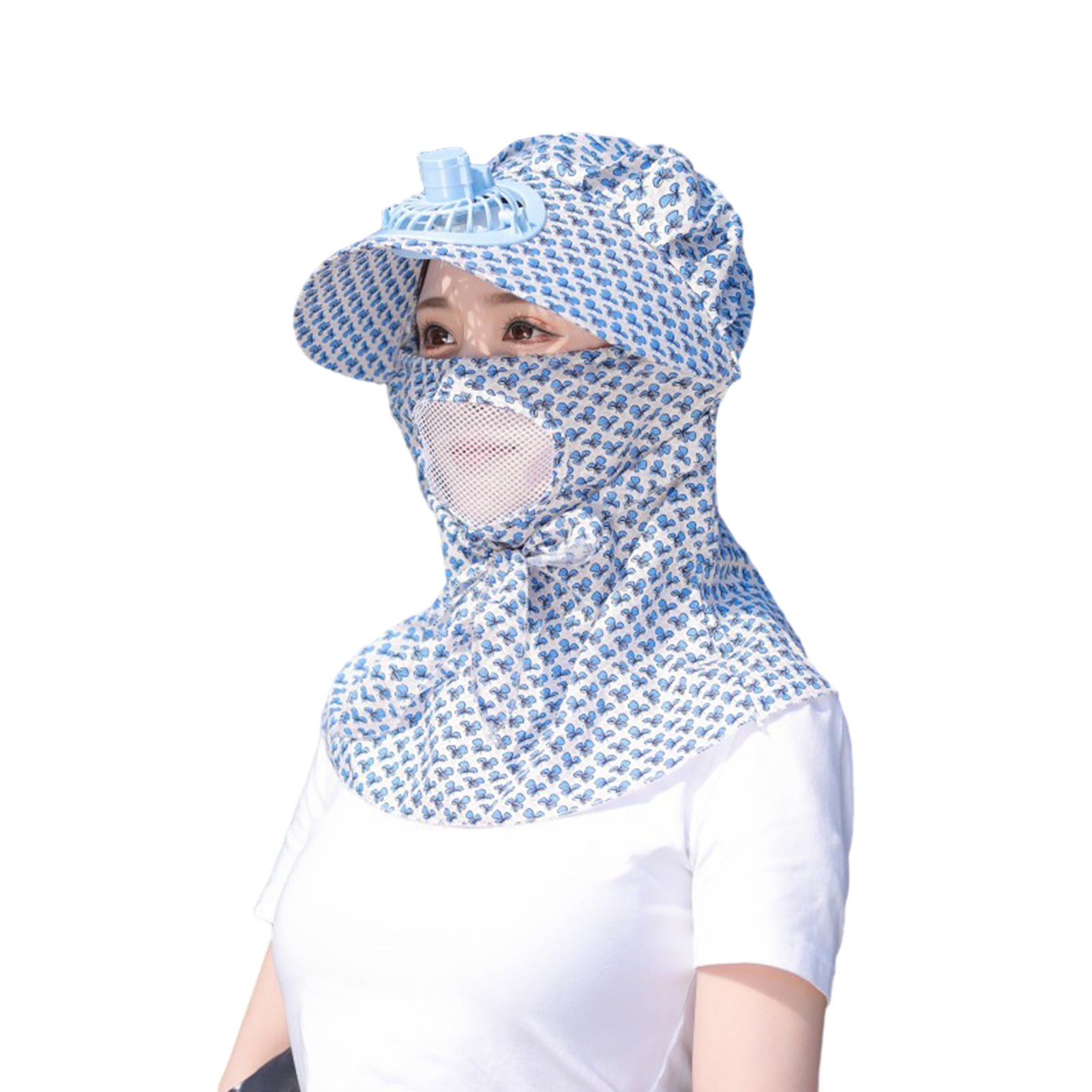 Fan Sunhat - Strong Wind Cooling Sunshade - Wide Brim - Hollow Out Mesh ...