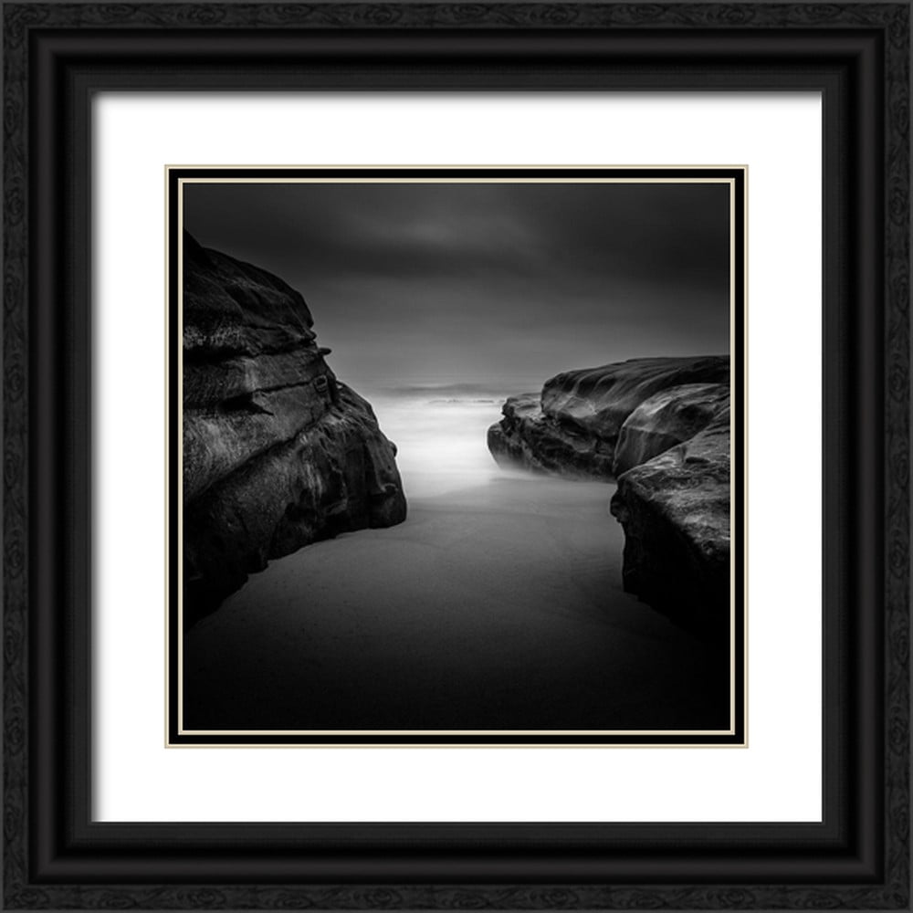 Fan, Yi 15x15 Black Ornate Wood Framed with Double Matting Museum Art ...