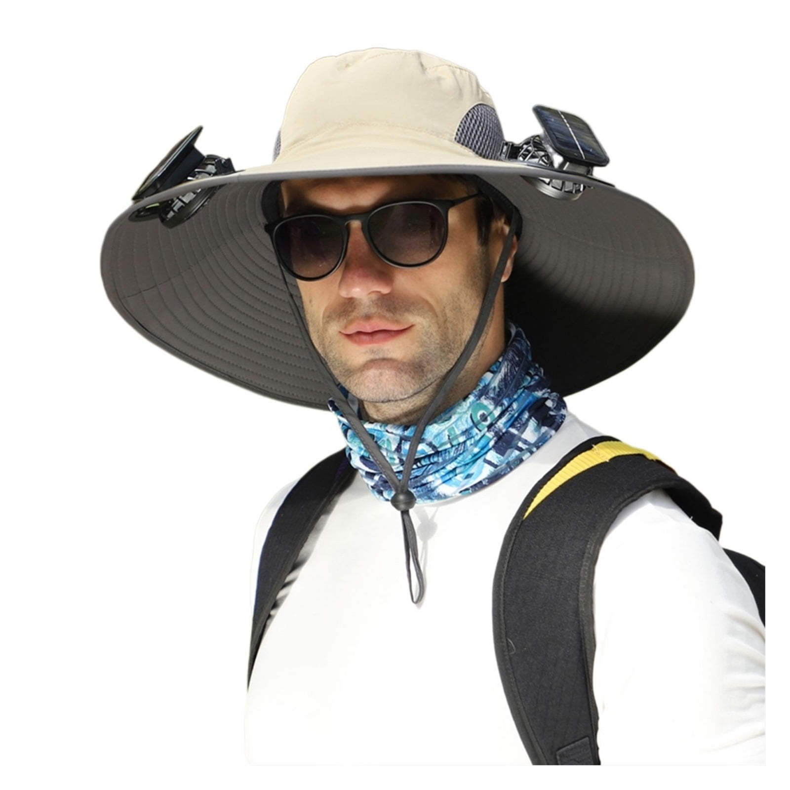 Fan cap Solar USB Charging Desktop, Sun Visor, Fan, Wide-brimmed Cap ...