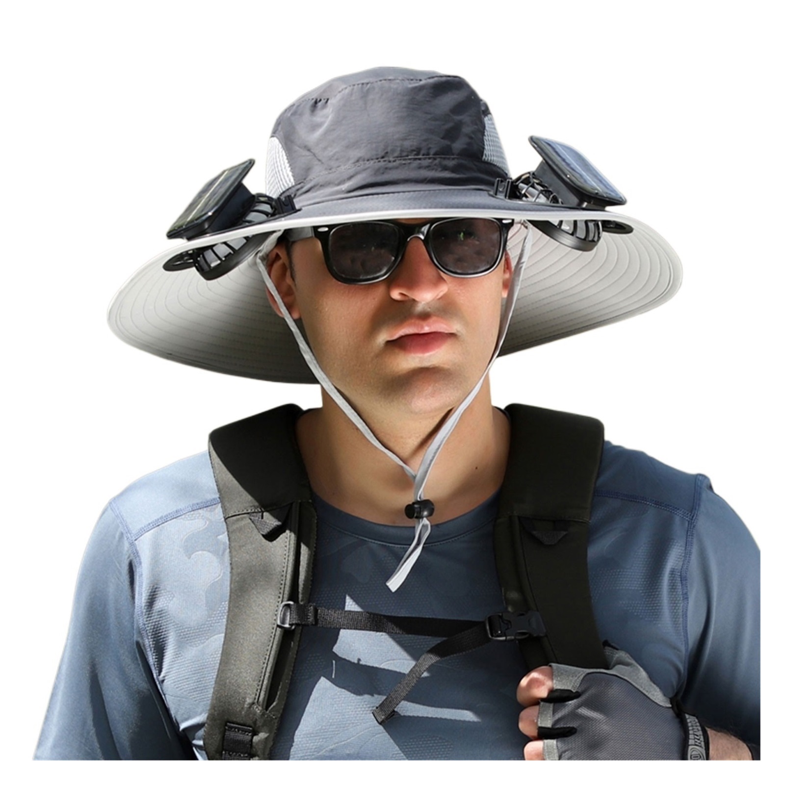 Fan cap Solar USB Charging Desktop, Sun Visor, Fan, Wide-brimmed Cap ...