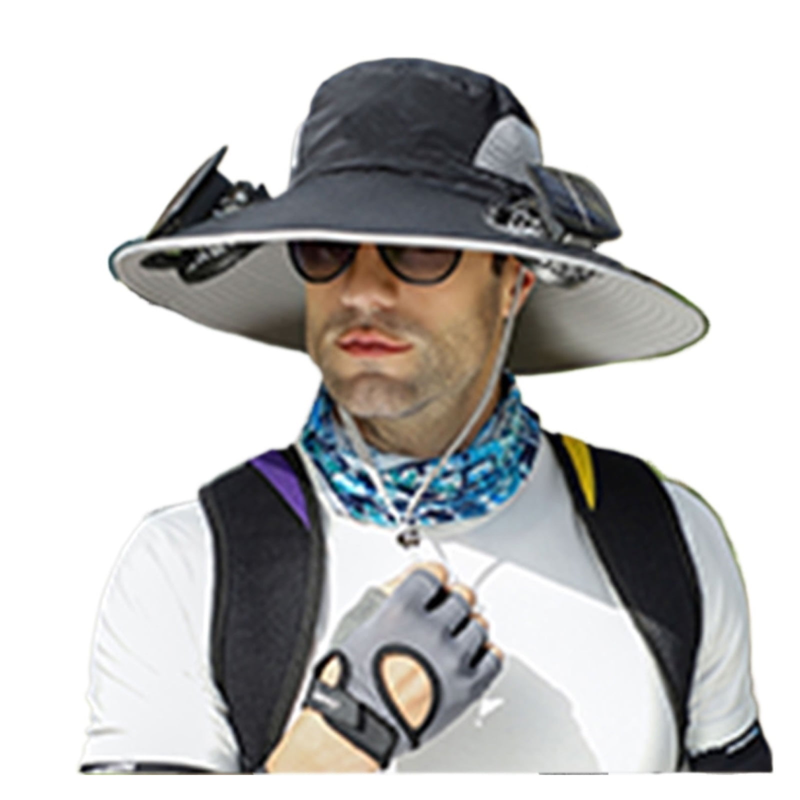 Fan cap Solar USB Charging Desktop, Sun Visor, Fan, Wide-brimmed Cap ...